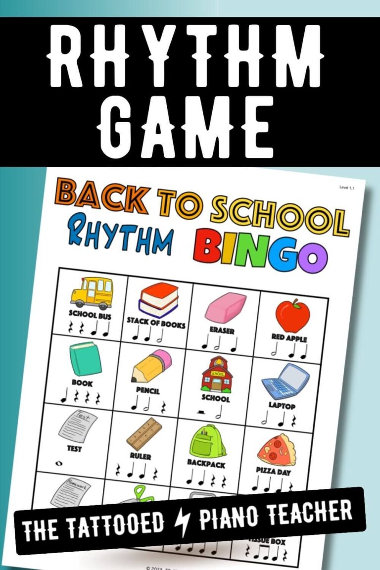 Rhythm Game For Back to School [Free Music Bingo Printable] - The ...