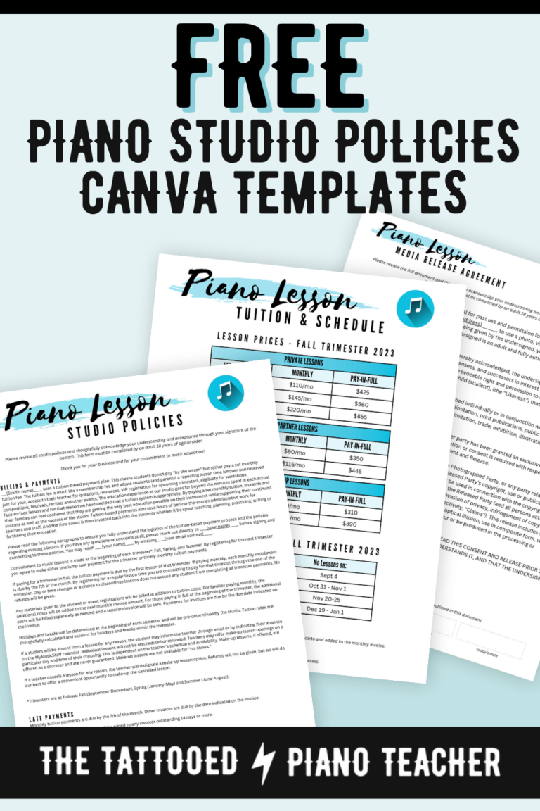 How to Write the Perfect Piano Studio Policies [Free Template] - The ...