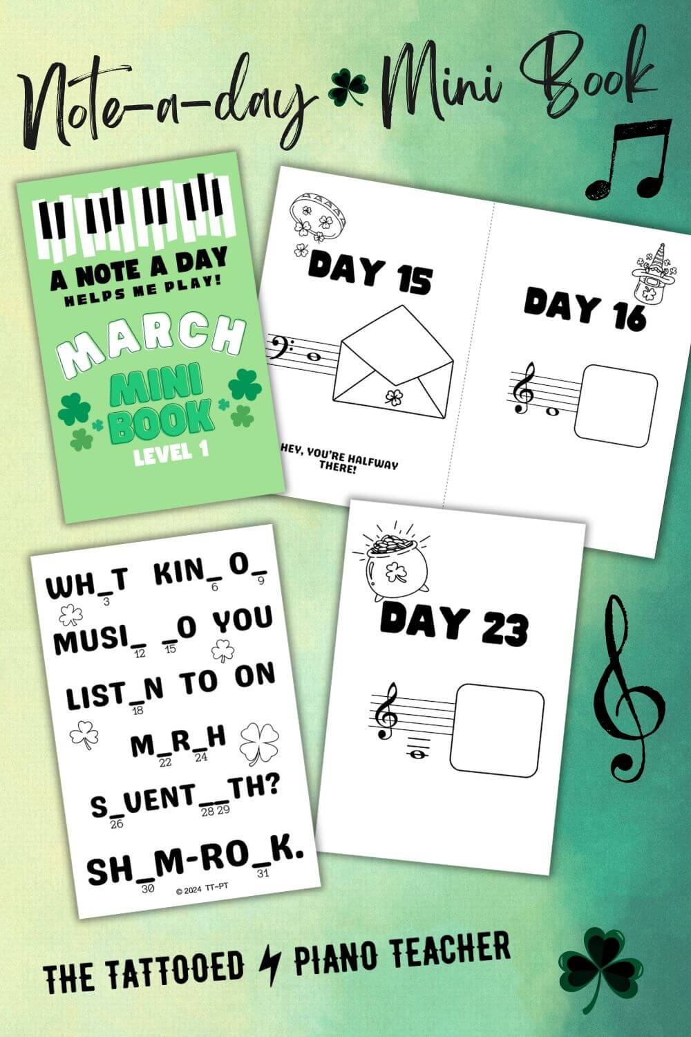 St. Patrick's Day Music Activities for March [Piano Games & Worksheets ...