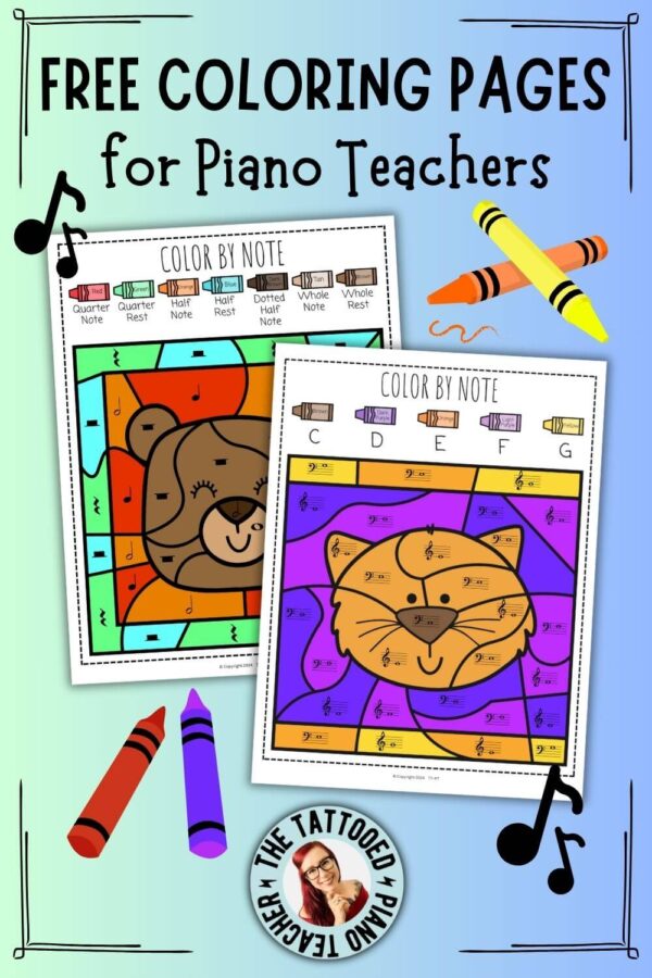 Free Music Coloring Pages for Piano Teachers - The Tattooed Piano Teacher