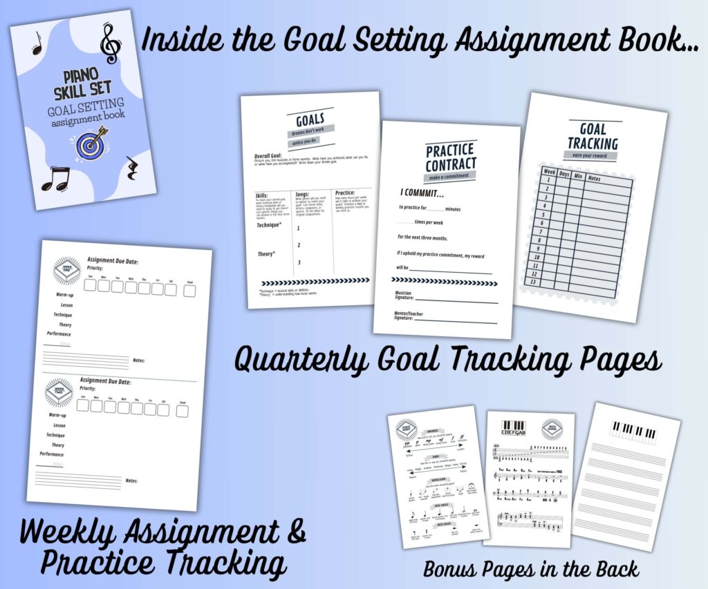 Piano Skill Set Goal Setting Assignment Book Preview - The Tattooed ...