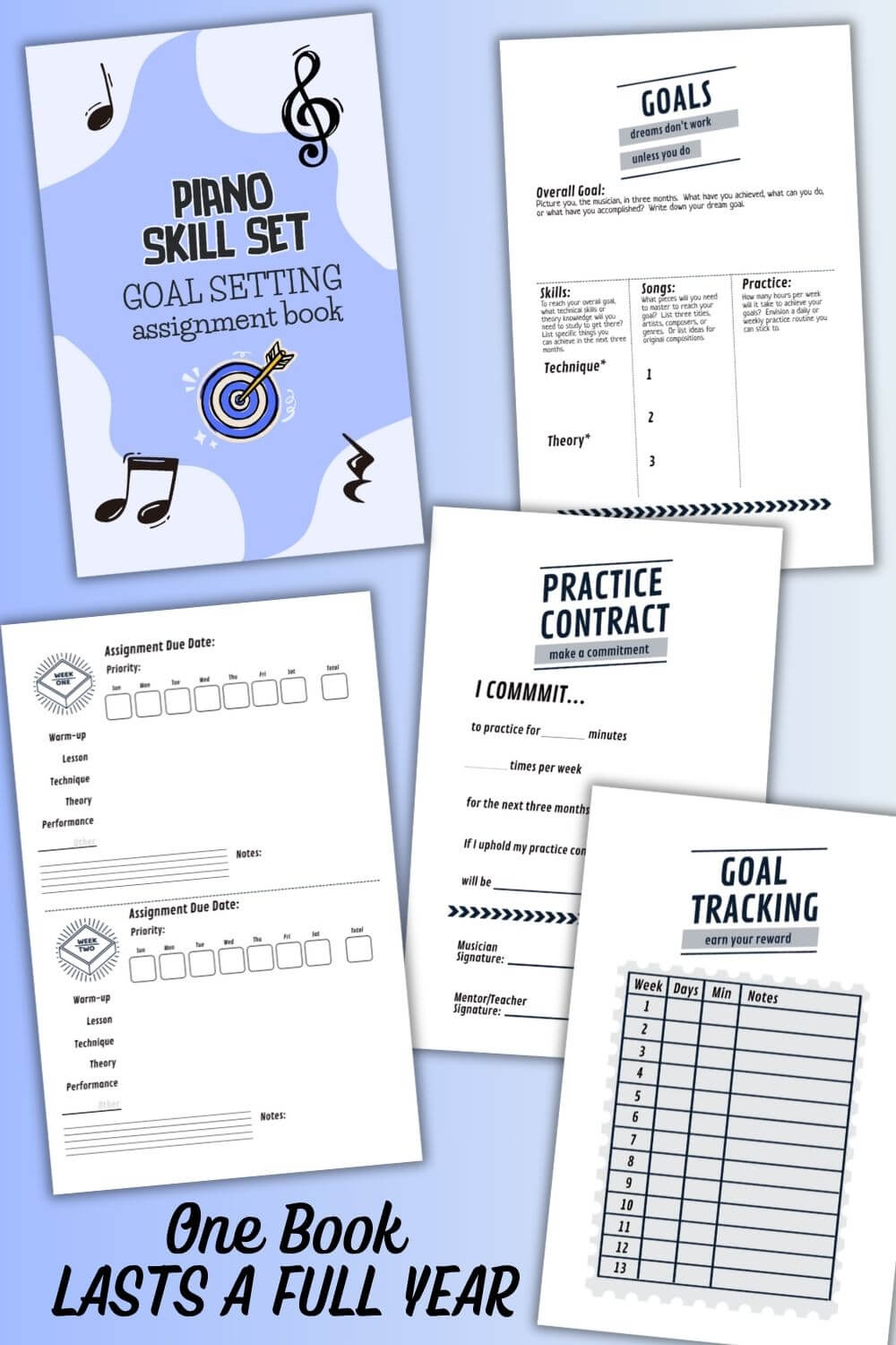 Piano Skill Set Goal Setting Assignment Book Preview - The Tattooed ...