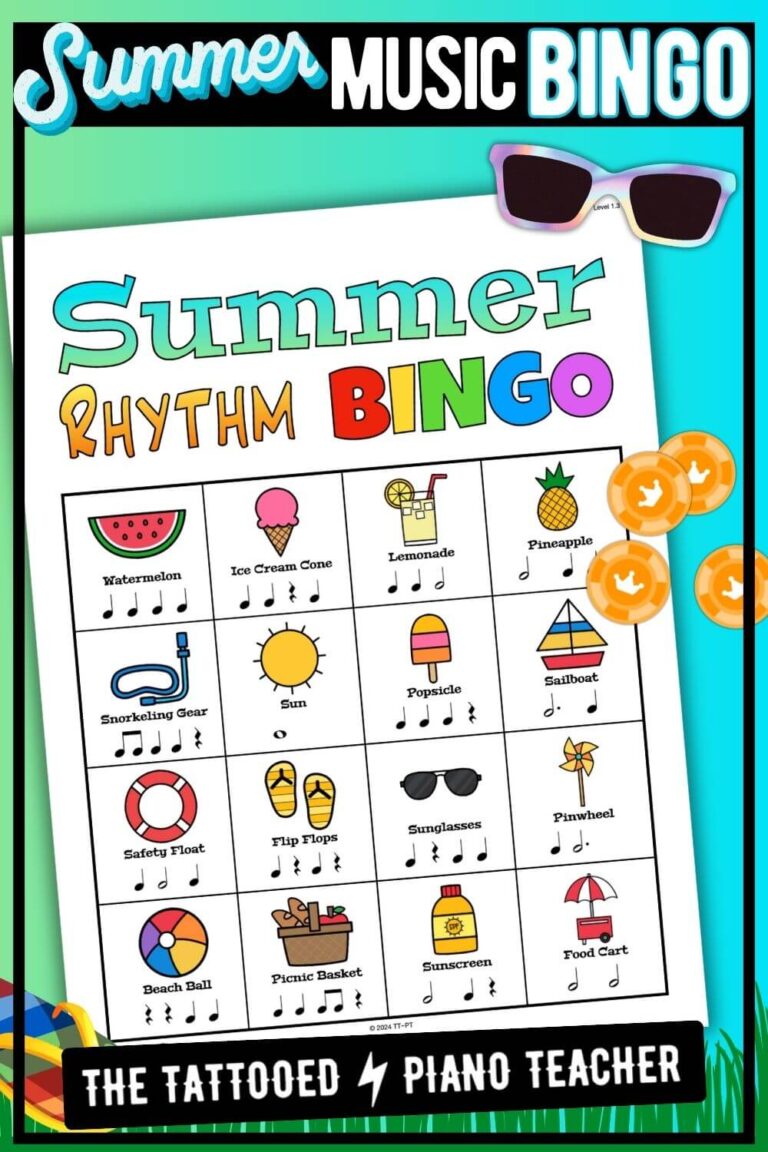 Summer Music Activities for Your Piano Students [Free Printable] - The ...