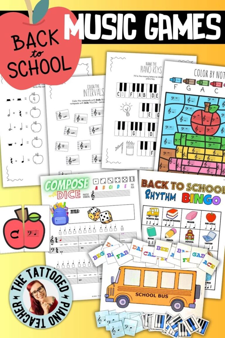 Back to School Music Games for Your Piano Students [Free PDF] - The ...