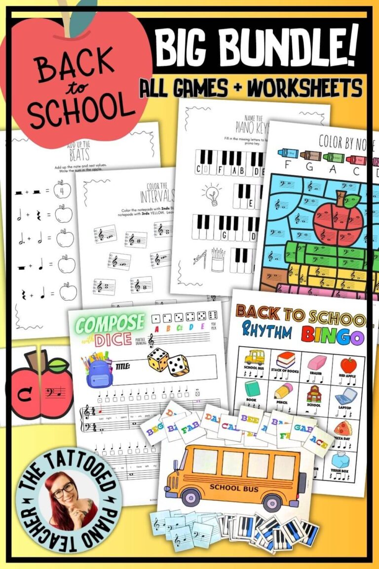 Back to School Music Games for Your Piano Students [Free PDF] - The ...