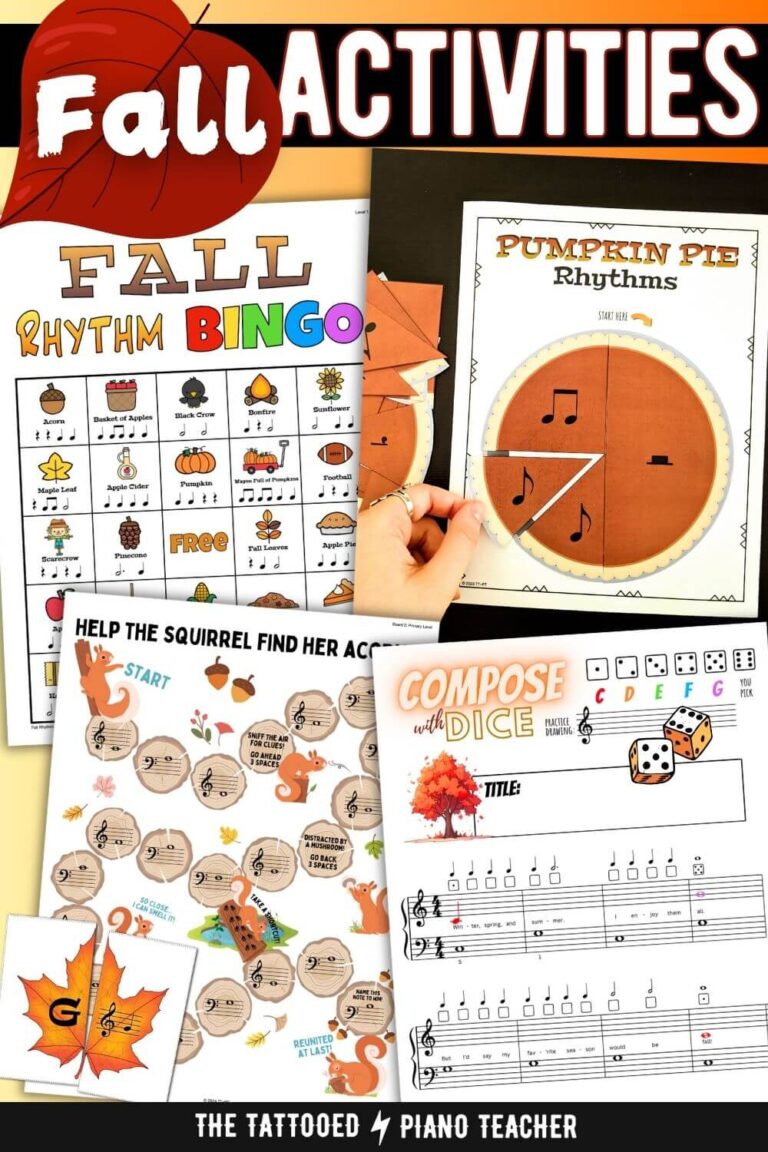 Fall Music Activities for Piano Students [Free Composing Activity ...