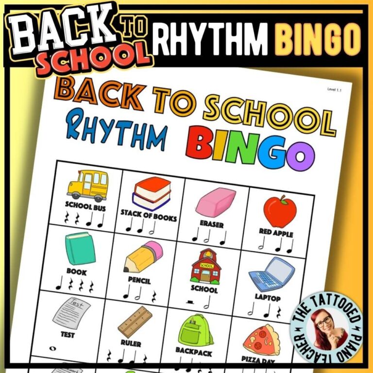 Rhythm Game For Back to School [Free Music Bingo Printable] - The ...