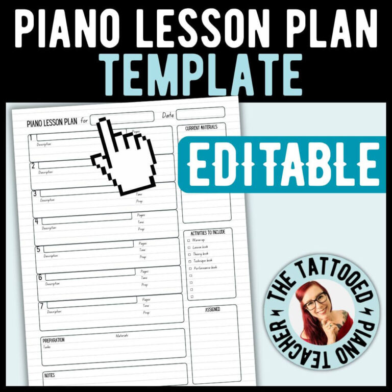 30-Minute Piano Lesson Plan: Step-by-Step Guide + Free Printable ...