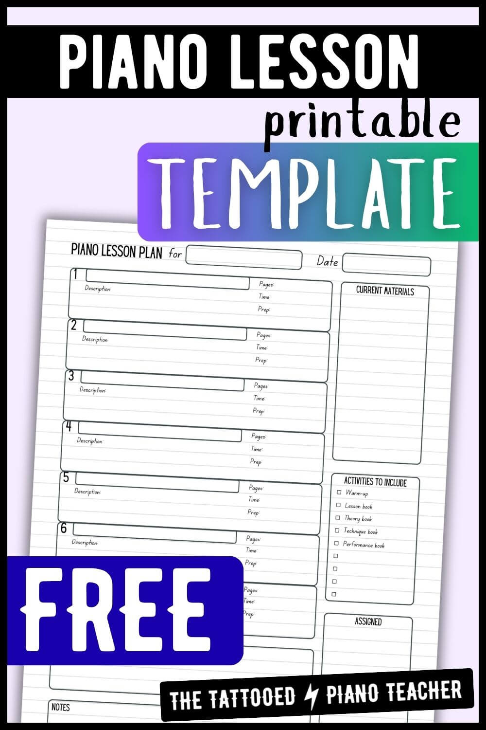 30-Minute Piano Lesson Plan: Step-by-Step Guide + Free Printable ...